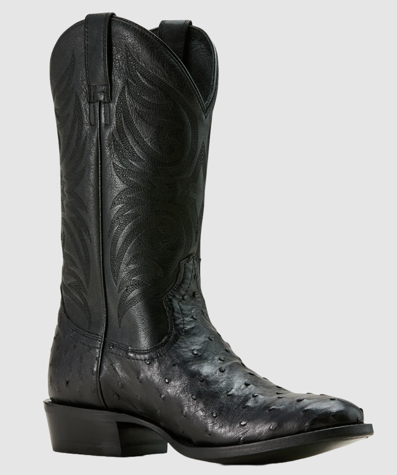 Ariat Men's Vesper Black Full Quill Ostrich Cowboy Boot 10058160