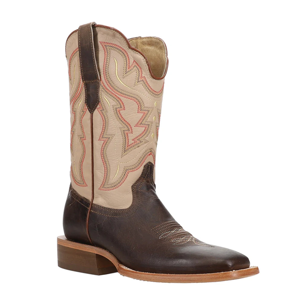 Ladies R. Watson Goat Embroidered Wide Square Toe Cowboy Boots WRL0006