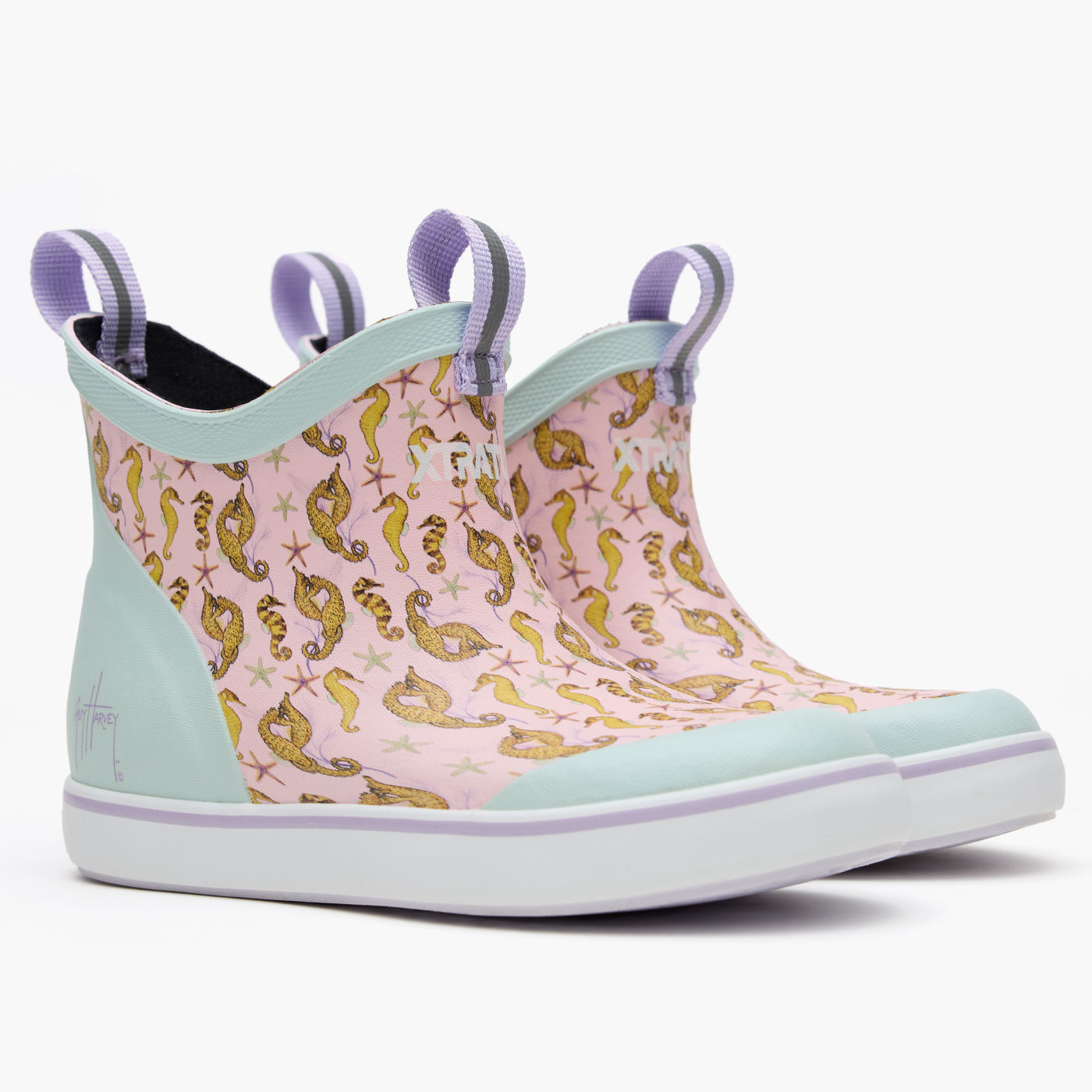 XTRATUF Big Kids Ankle Deck Boot Guy Harvey/ Seahorse XKABGH4Y